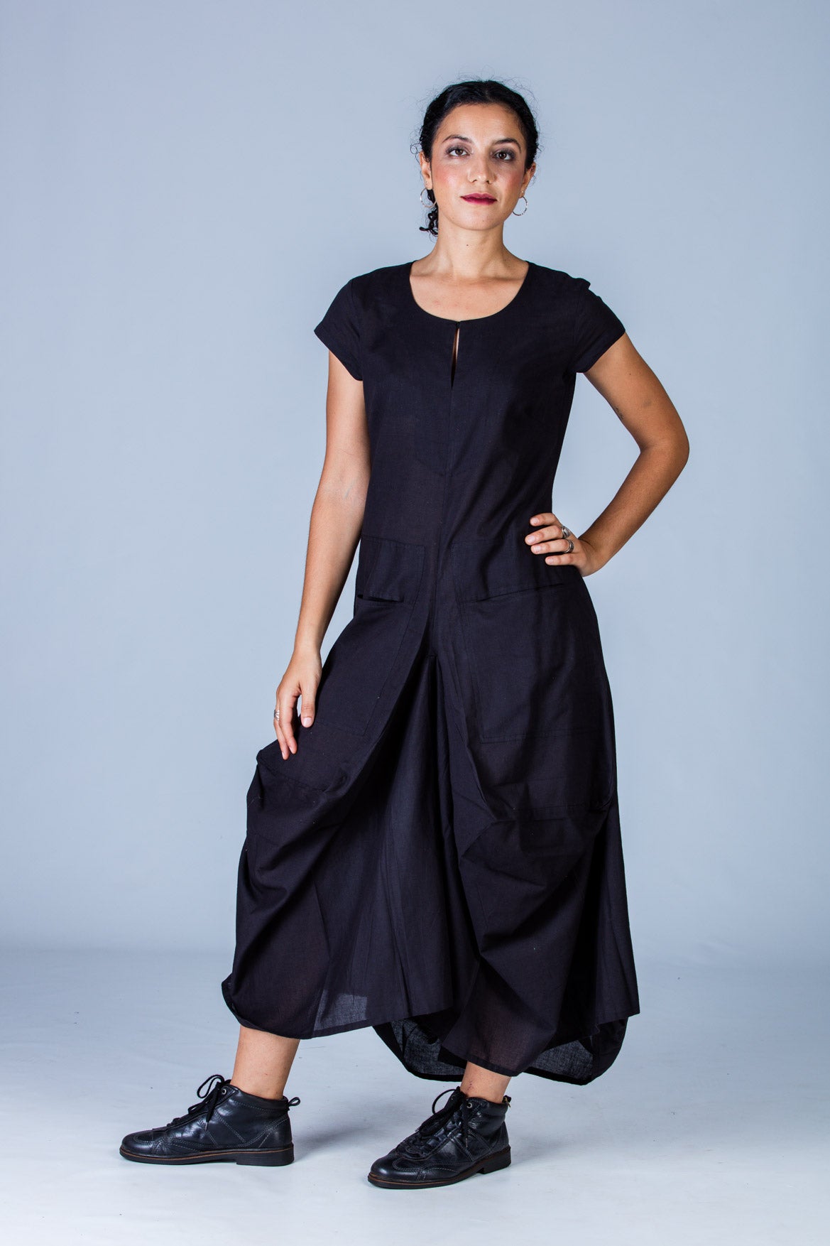 Organic cotton formal dress | Black cotton dress for women – Upasana ...