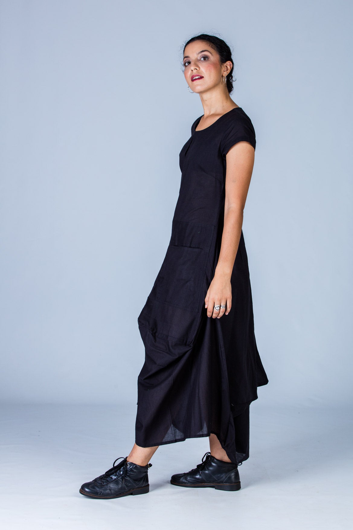 Organic cotton formal dress | Black cotton dress for women – Upasana ...